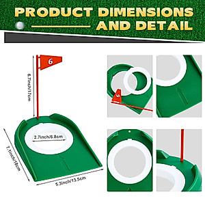 Sotiff 9 Pack Golf Putting Cup and Flag Plastic Golf Hole Training Aids Golf Training Putters for Indoor Outdoor Men Women Office Backyard Garage Accessories(Red)