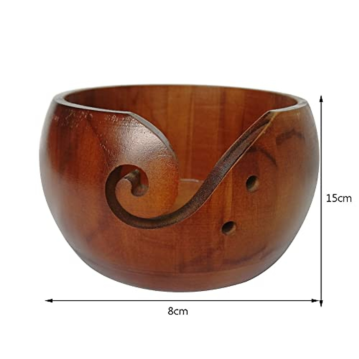 Natural Wooden Yarn Storage Bowl Organizer Knitted Crocheted Sewing Holders