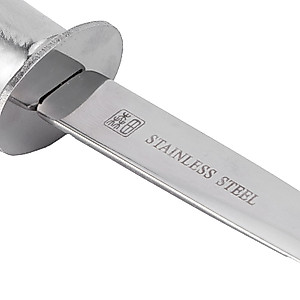 Vakitar Stainless Steel Oyster Knife with Long Handle Large Labor‑saving Oyster Shucking Knife for Seafood Oysters, Feasts, Shells