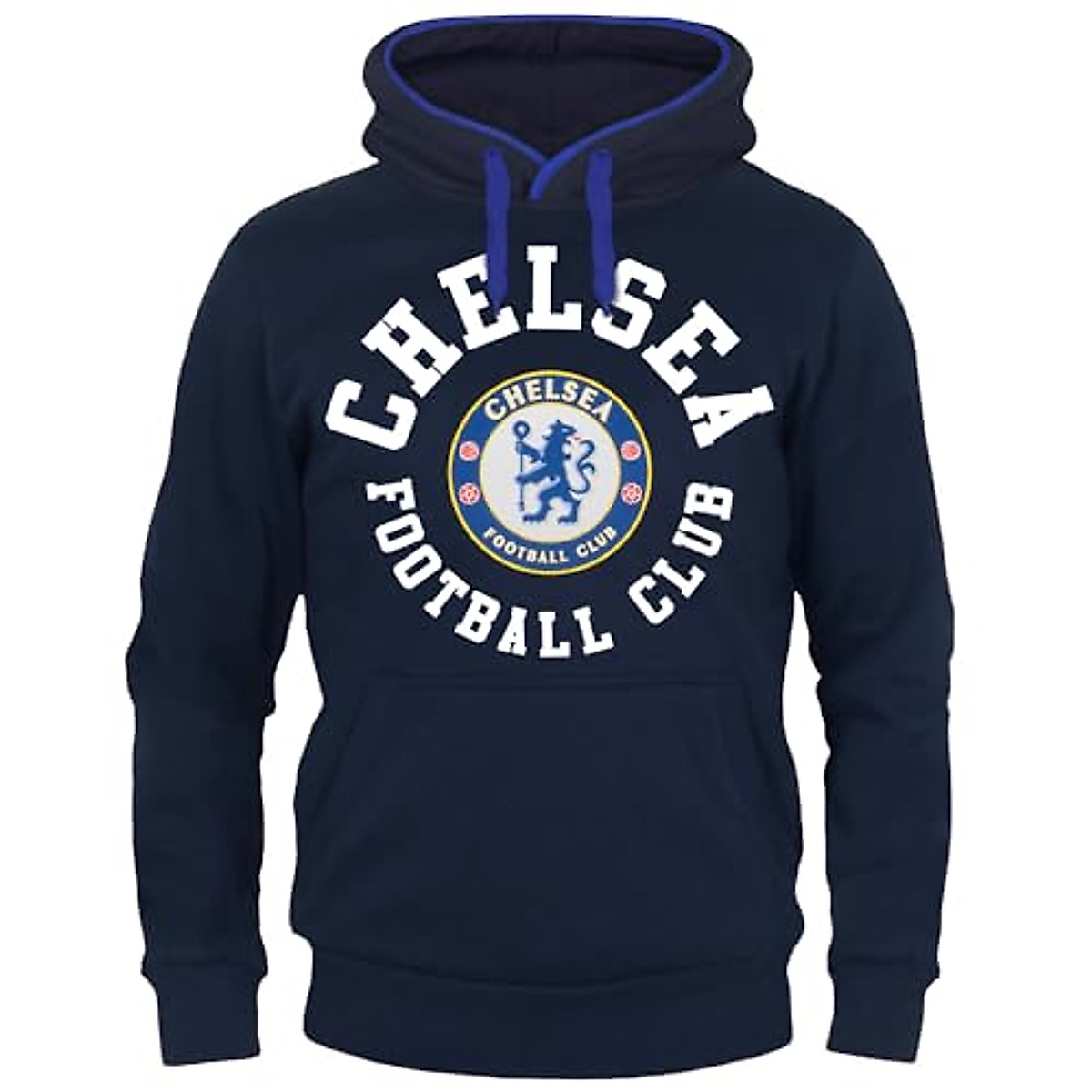 Chelsea FC Official Soccer Gift Mens Fleece Hoody Navy Blue Small