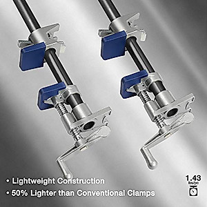 WORKPRO 2-Pack 3/4'' Pipe Clamps, Wood Gluing Pipe Clamp Set with H-shaped Feet, Lightweight Cast Aluminum Wood Clamps Quick Release for Woodworking, Carpentry, Home Improvement, and DIY Projects