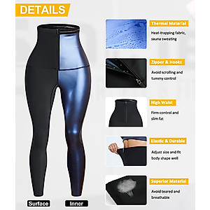 SCARBORO Sauna Sweat Pants for Women High Waist Compression Slimming Weights Thermo Legging Workout Body Shaper Sauna Suit