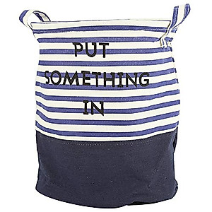 Storage Hamper, Cloth Laundry Hamper, Portable Laundry Hamper, Laundry Basket, for Magazines Home Storage Home Organization Clothes(Blue Stripes)