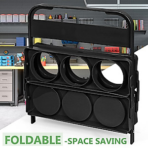 Kevenal Portable Spray Can Holder, Paint Bottle Organizer for Garage & Home, 6 Holes Spray Bottle Storage Rack, Spray Bottle Organizer - Black