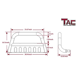 TAC Bull Bar Fits 2004-2024 Ford F150 (Exclude Heritage edition/all F150 Raptor models/2020-2022 Diesel models)|2022-2024 F150 lightning EV|2003-2017 Expedition 3" SUV Black Bumper Guard