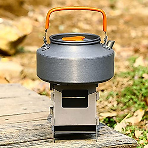 JAHH Simple Outdoor Camping Hiking Ultralight Titanium Wood Stove Multi-Fuels BBQ Stove