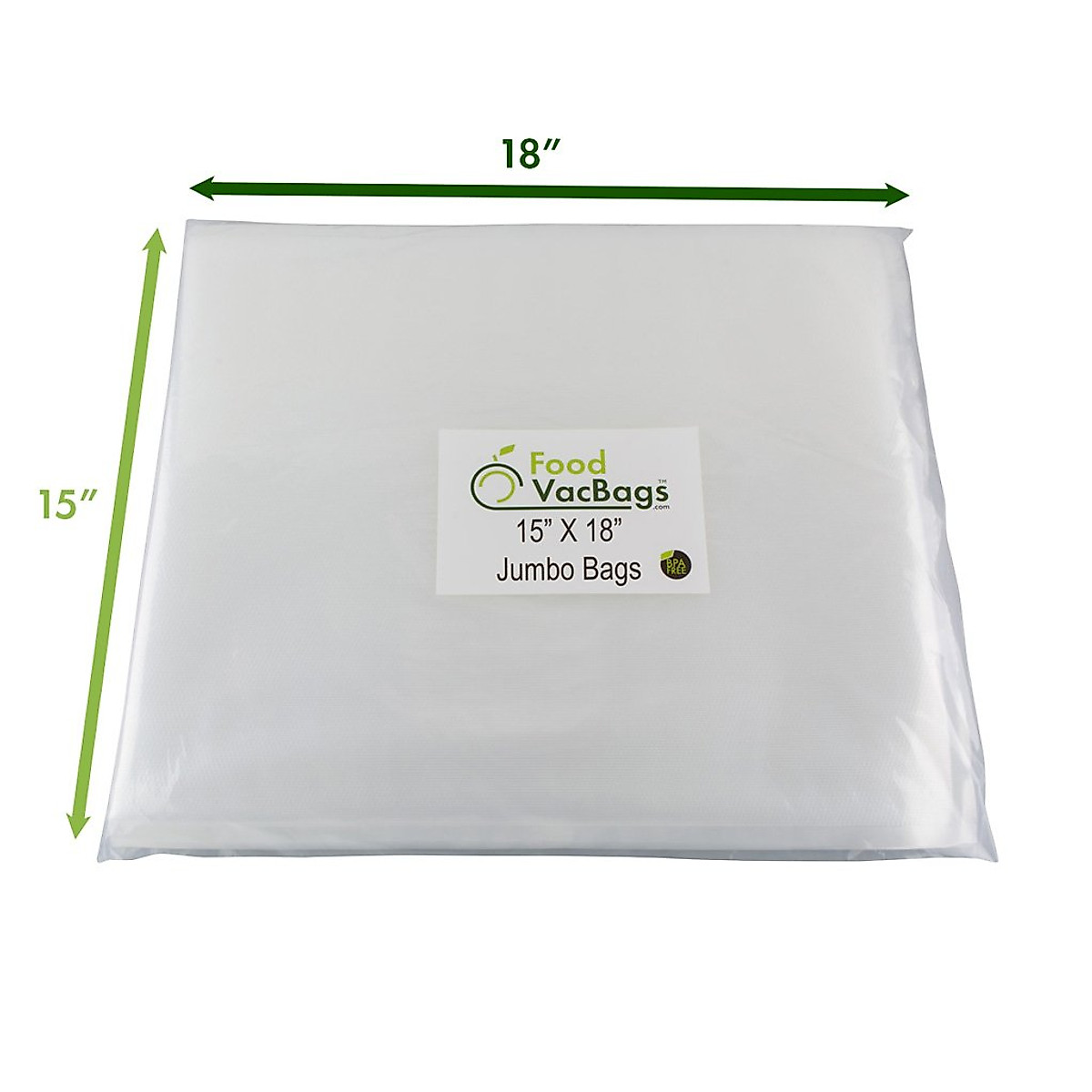 15-inch by 18-inch FoodVacBags Commercial Vacuum Sealer Bags, Industrial Size Storage for Food, Clothing, Documents (600)