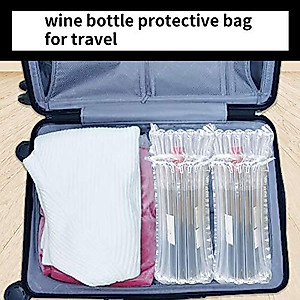 Wine Bottle Travel Protector Bags, Conilly 20 Packs Inflatable Air Column Packaging Bubble Bag with Free Inflator Pump, Reusable Wine Bottle Protector,Safe Choice for Wine Transportation