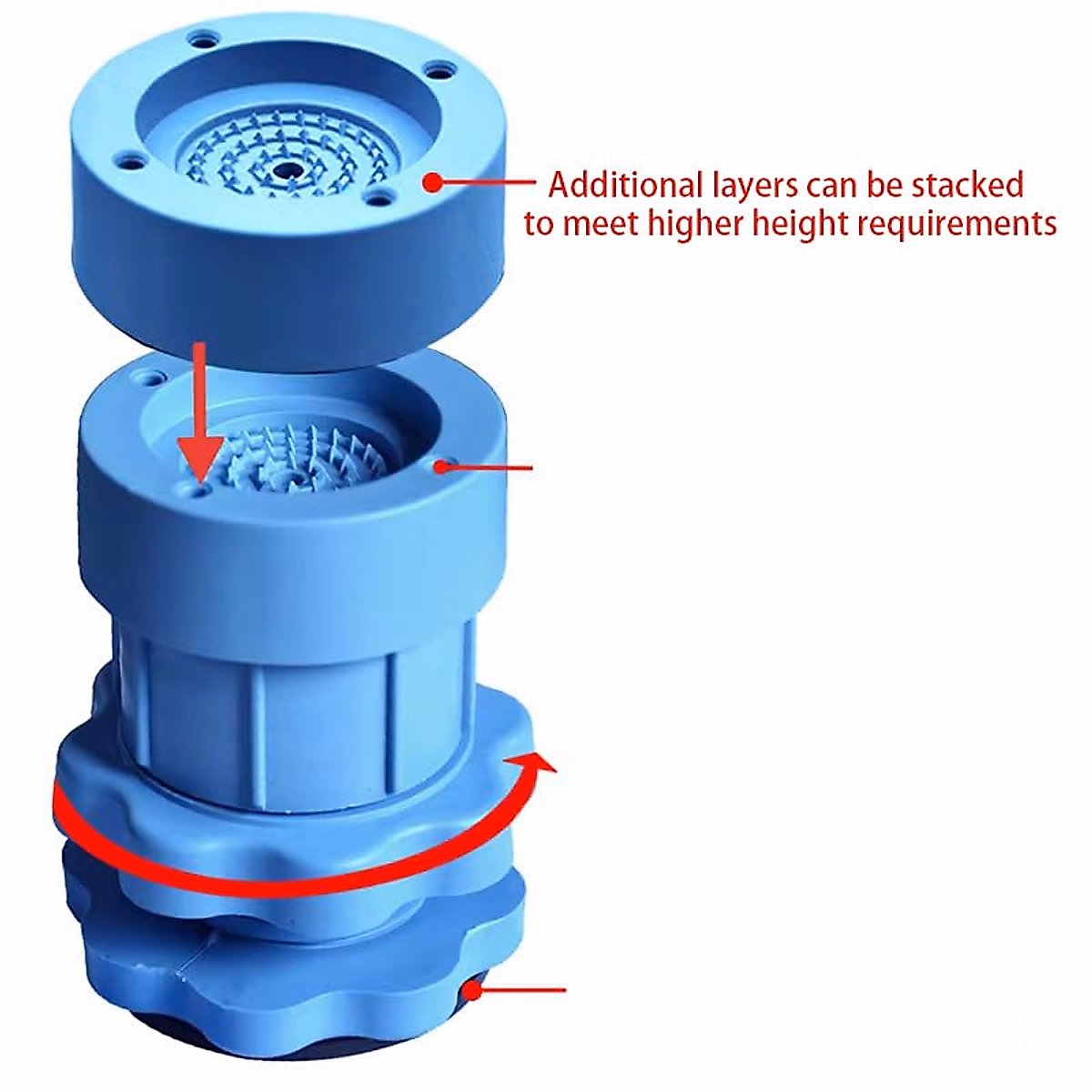 Multifunctional Adjustable Bracket Base For Washing Machine,Multifunctional Adjustable Bracket Base Anti Vibration Pads,Adjustable Height Washing Machine Support Foot Pads Non Slip Heighten (4xBlue)