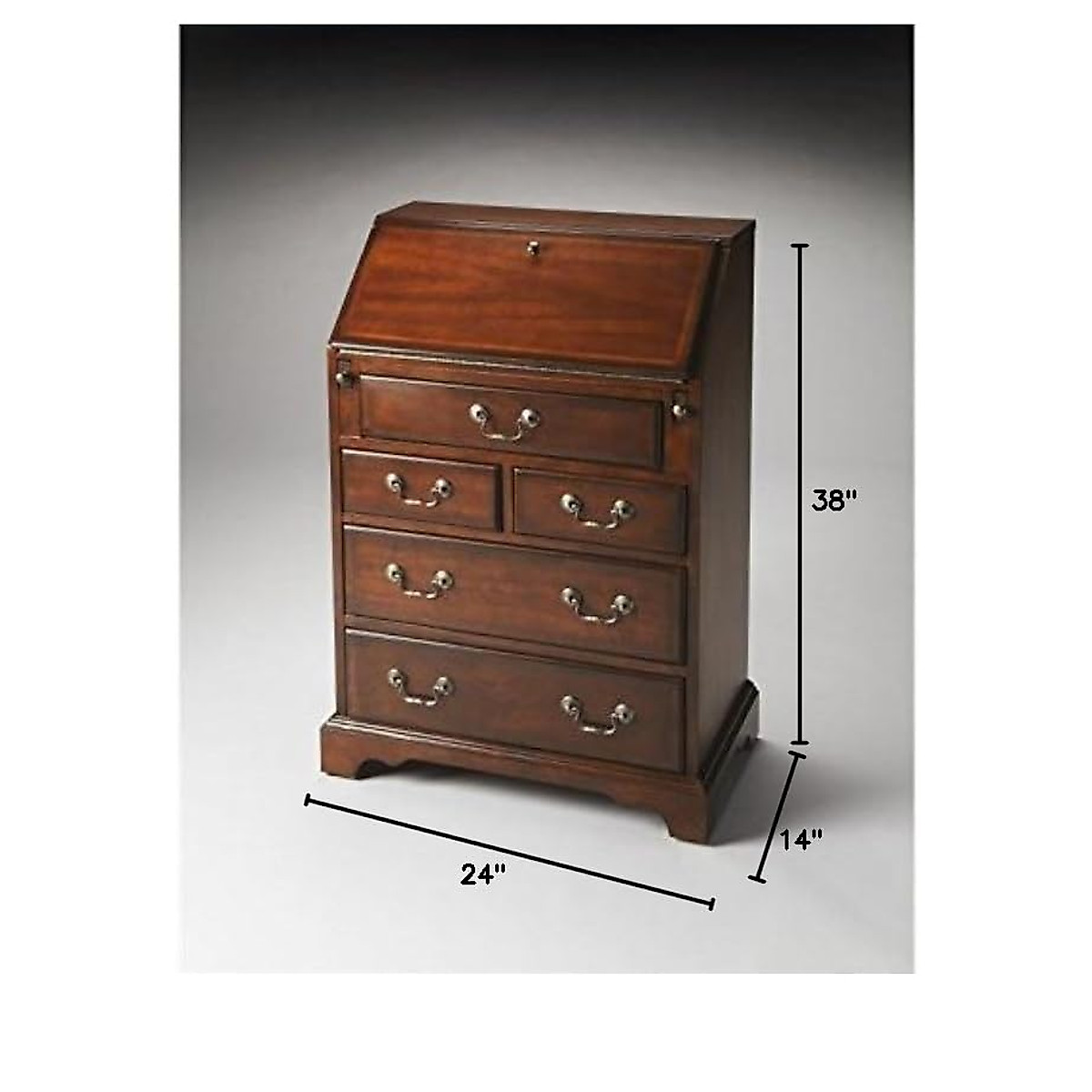 Beaumont Lane Secretary Wood Desk in Cherry