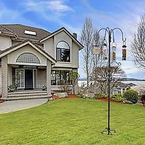 ERYTLLY Bird Feeding Station Kit Bird Feeder Pole Wild Bird Feeder Hanging Kit Planter Hanger Multi Feeder Hanging with Metal Suet Feeder Bird Bath for Attracting Wild Birds