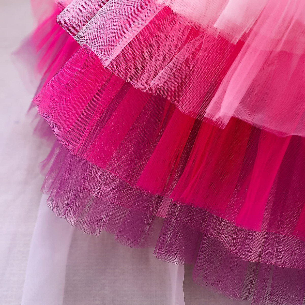 Flower Baby Girl Lace Dress Toddler Tulle Sleeveless Bow Princess Party Wedding Pageant Bridesmaid (Pink.4-5 T)