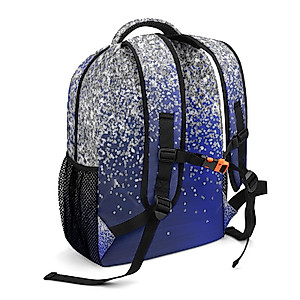 Navy Blue Print Personalized Student Backpack Waterproof Schoolbag Casual Travel Daypack with Name