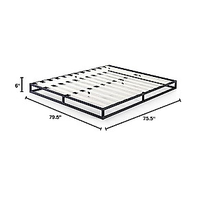 ZINUS Joseph Metal Platforma Bed Frame, Mattress Foundation, Wood Slat Support, No Box Spring Needed, Sturdy Steel Structure, King