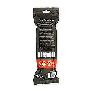 Brabantia PerfectFit Trash Bags (Size G/6-8 Gal) Thick Plastic Trash Can Liners with Drawstring Handles (120 Bags)
