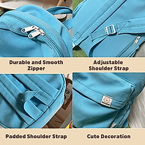 Aesthetic Plain Laptop Backpack Large Capacity Sturdy Rucksack, Korean Style Back to School Essential Fit 15.6-inch Notebook. (Off White)