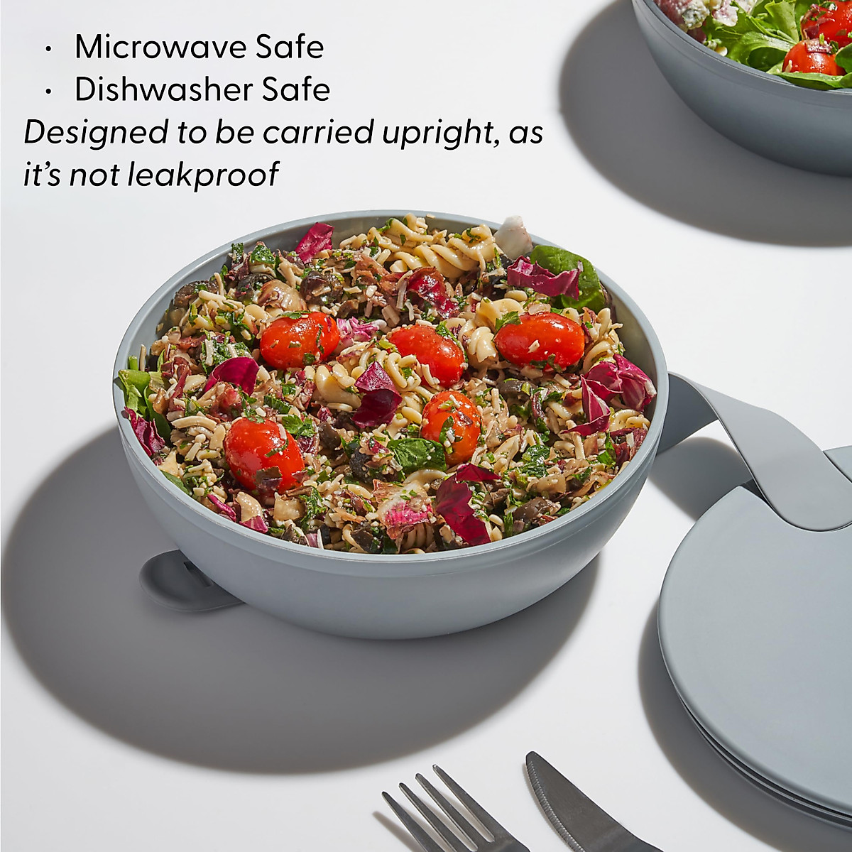 W&P Porter Plastic Bowl Lunch Container w/ Protective Non-slip Exterior, Cream 1 Liter | Lid & Snap-tight Silicone Strap | Food Storage, Bento Box, Meal Prep | BPA-Free Plastic