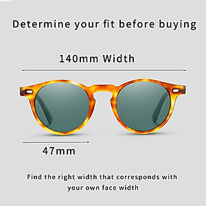 EyeGlow Vintage Round Sunglasses Women Sunglasses for Men 5235 Acetate Material Polarized Lens