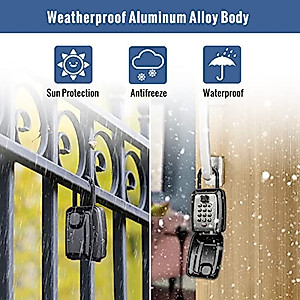 HUANLANG Key Lock Box for Outside 12 Digit Push Button Lockbox for Keys Outdoor Hanging Waterproof Lock Box for House Key Portable Key Safe Combination Lockboxes for Realtors Home School Airbnb Office