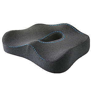 Chair Seat Cushion-Pressure Relief Seat Cushion for Long Sitting Hours on Office, Home Chair, Car Memory Foam Office Chair Cushion for Back, Coccyx, Tailbone Pain Relief