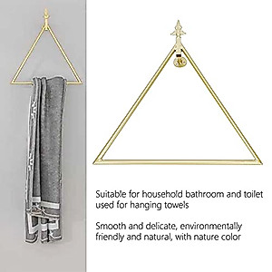 Towel Holder, Hand Towel Ring, Triangular Towel Rack Storage Hanger for Bathroom Toilet Kitchen Storage, Wall Mounted (Gold)