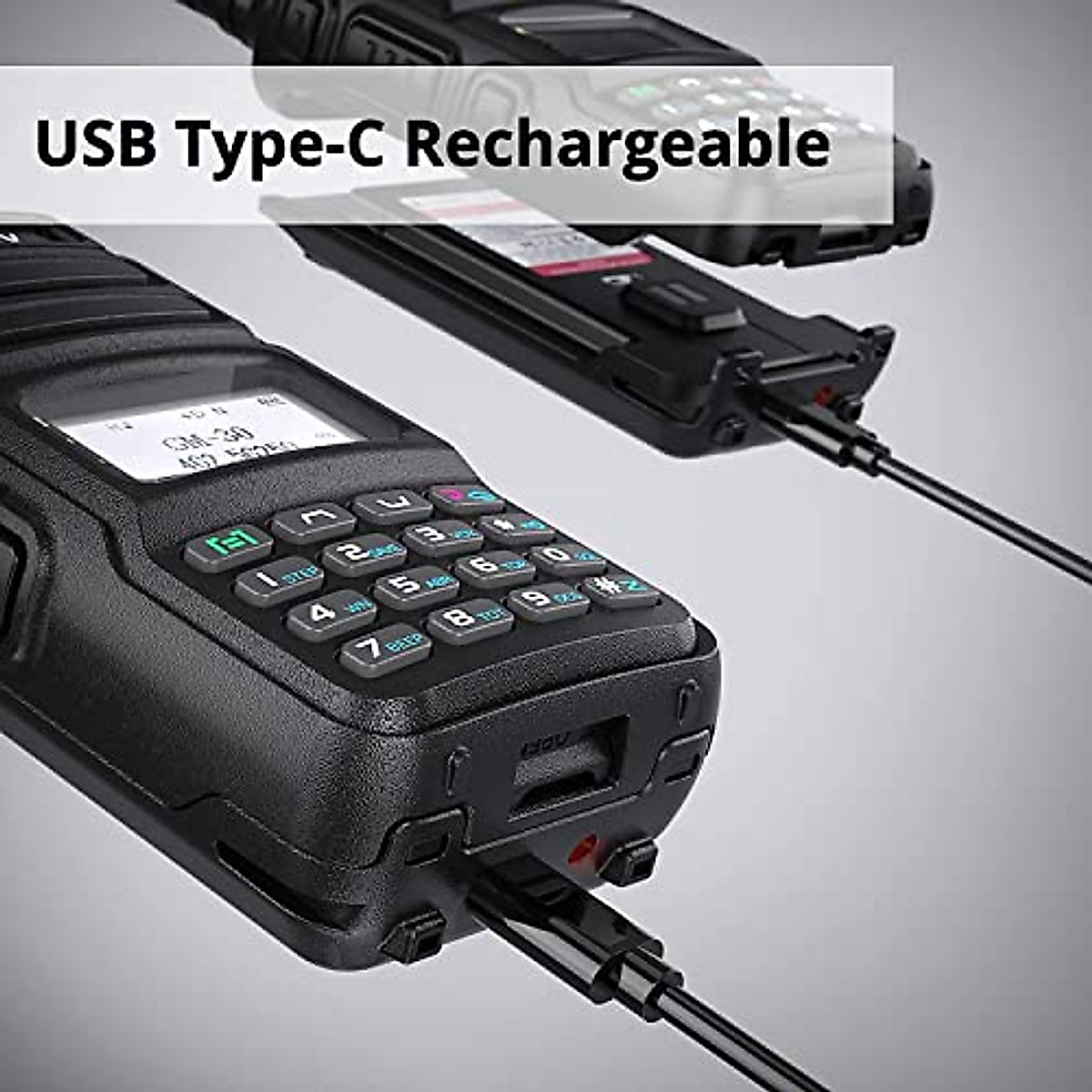 2 Pack Radioddity GM-30 GMRS Radio Handheld 5W Long Range Two Way Radio, GMRS Repeater Capable, with NOAA Scanning & Receiving, Display Sync for Off Road Overlanding, with 15 inch High Gain Antenna