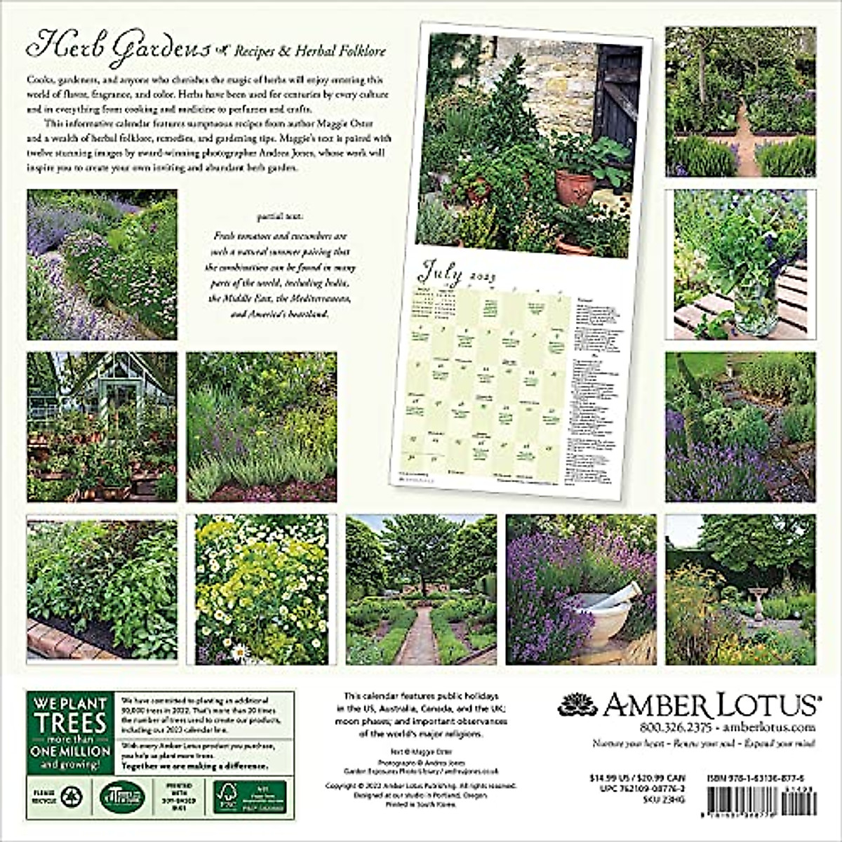 Herb Gardens 2023 Wall Calendar: Recipes & Herbal Folklore