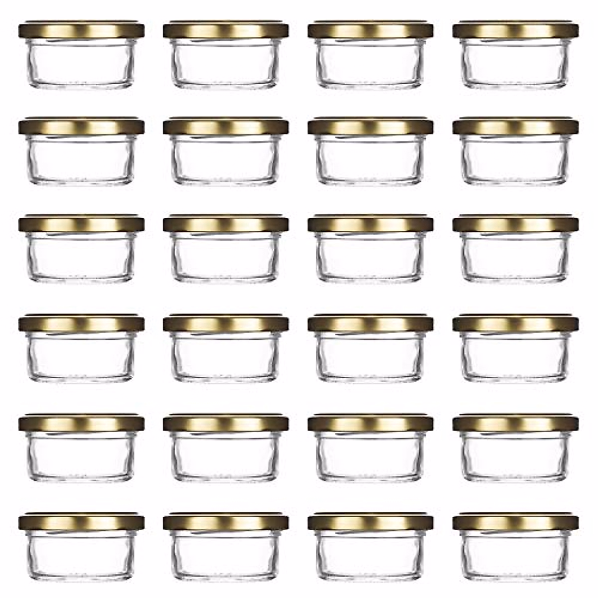 Caviar Line Small Mini Glass Jars With Tin Lids - 24 pack x 2 oz – All Purpose Empty Storage Jars