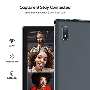 VASTKING KingPad K10 Pro 10.1" Octa-Core Tablet, 4GB RAM, 64GB Storage, Android 10, 1920x1200 Tablet with Keyboard and Stylus Pen, 60Hz Screen Rate, 13MP Rear Camera, 5G WiFi, GPS, Silver Grey