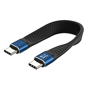 Aprilery Short USB C to USB C Cable, 0.45ft USB 3.2 Gen 2 10Gbps 100W 5A Type C Charging Cable Fast Charge, for MacBook, iPad Pro, Surface, Chromebook, External SSD, Power Bank, Samsung S21 etc