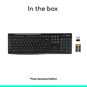 Logitech MK710 Wireless Keyboard and Mouse Combo — Includes Keyboard and Mouse, Stylish Design, Built-In LCD Status Dashboard, Long Battery Life