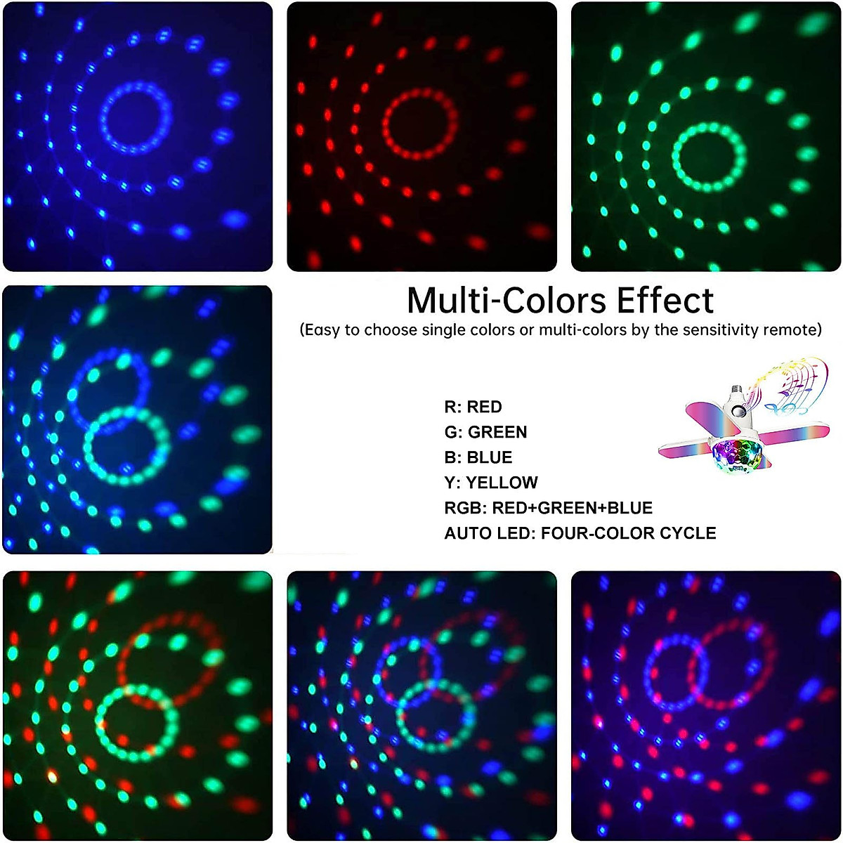 Metchite Smart Light Bulbs Big Bluetooth Speaker 5 Colors Remote Control with Electronics E26/E27 Screw Socket Enlarged Size Color Changing Light Bulb for Party KTV DJ Christmas Bar Garage Not A Fan