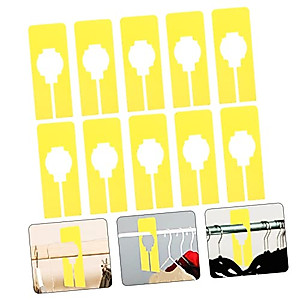 GREENADSCAPE 10pcs Clothes Divider Clothing Rack Size Divider Closet Separators Label Wardrobe Closet Clothes Rack Weekly Clothes Organizer for Hanger Dividers Yellow Plastic