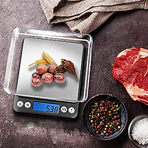 Fuzion Digital Kitchen Scale 3000g/ 0.1g, Pocket Food Scale 6 Measure Modes, LCD, Tare, Digital Scale Grams and Ounces with 2 Trays for Food, Cooking, Nutrition, Reptiles(Battery Included)