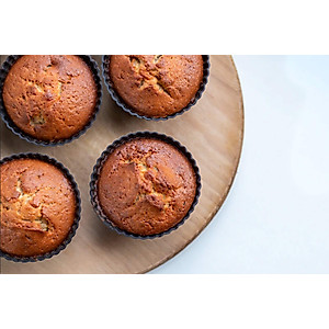 Jisiloe Silicone Baking Cups Cupcake Liners, Pack of 12 Reusable Non-Stick Muffin Liners For Baking Cupcake Holder Mold (Dark Green)