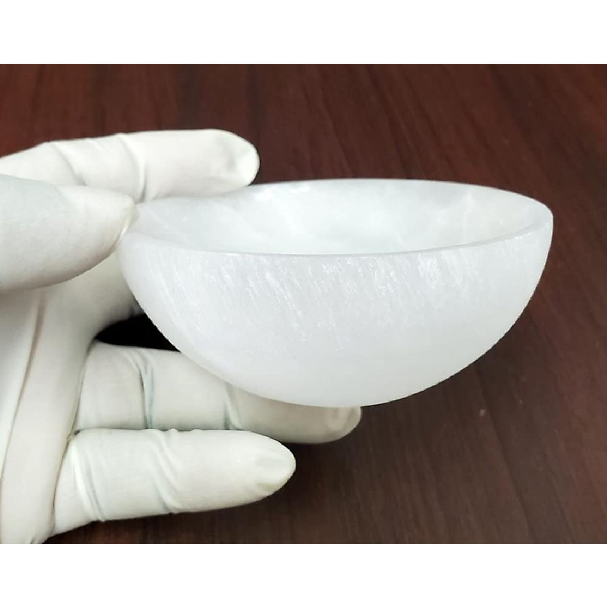 Selenite Bowl 3.5 to 4", Great for Altar use, Ritual use, Incense Burner, smudging Bowl, Decoration Bowl, offering Bowl - New Age Imports, Inc. (Selenite Bowl (White))