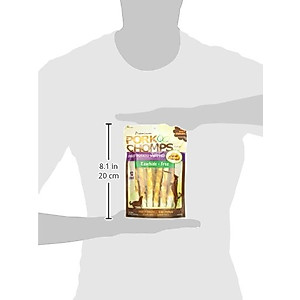 Pork Chomps Baked Pork Skin Dog Chews, 5-inch Mini Twists, Real Sweet Potato Wrap, 12 Count