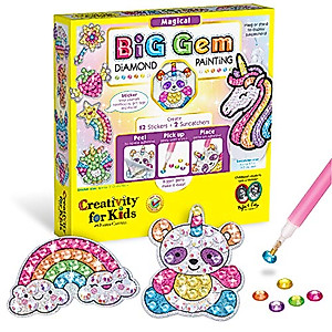Creativity for Kids Big Gem Diamond Painting Kits: Magical Stickers and Suncatcher DIY Kit - Diamond Art for Kids, Unicorn Gifts for Girls Ages 6-8+