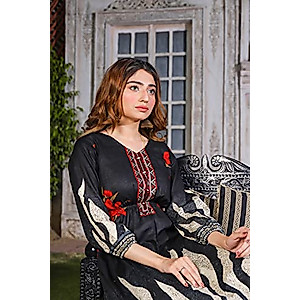IshDeena Cotton Kurtis for Women: Festive, Indian Style, Plus Size Printed Calf-Length Kurti - Good for Travel & Gatherings (X-Large/Black)
