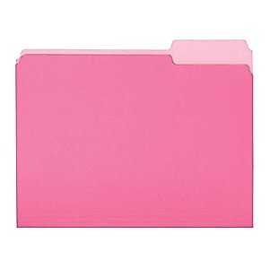 Amazon Basics File Folders, Letter Size, 1/3 Cut Tab, Pink, 36-Pack