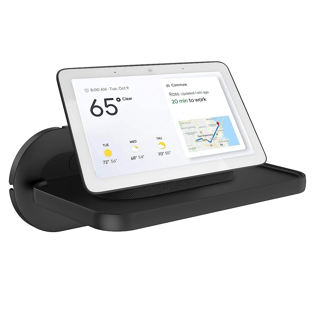 HomeMount Mount for Google Nest Hub Max - Wall Mount Holder Shelf Compaitble with NEST HUB MAX (Black)