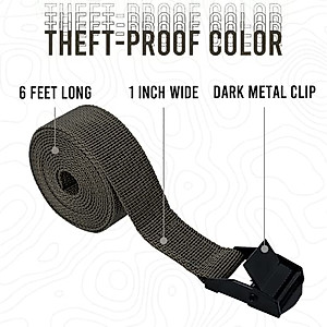 Trail Camera Straps, Upperosey Game Cam Mounting Strap with Long-Lasting Alloy Buckle, Nylon Fiber Strap for Wildlife Trail Camera Accessory, 25mm Width* 6 ft. Long, 2-Pack, Brown