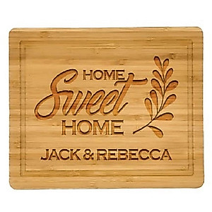 Home Sweet Home Engraved Cutting Board for Cook Lovers, Customized New Home Housewarming Gift, Homeowner Couple Gift Ideas, Unique Anniversary Presents, Friendship Gifts