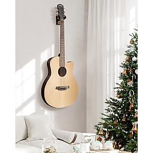 Donner Guitar Wall Mount Hanger 6-Pack, Black Walnut Guitar Wall Holder for Acoustic Electric Guitars, Bass, Folk Ukulele, Violin, Mandolin Banjo and String Instruments