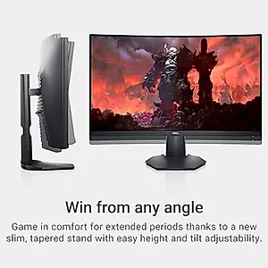 Dell S2722DGM Curved Gaming Monitor - 27-inch QHD (2560 x 1440) 1500R Curved Display, 165Hz Refresh Rate (DisplayPort), HDMI/DisplayPort Connectivity, Height/Tilt Adjustability - Black