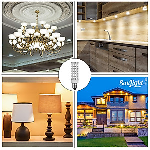 E11 LED Bulbs – 5W - 50W Halogen Replacement - Dimmable - Mini-Candelabra Base Light Bulb - Replaces T4 /T3 JDE11 – Day Light 6000K - for Ceiling Fans, Cabinet Lighting, Sconce & More- 6 Pack