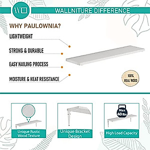 Wallniture Arras Floating Shelves for Bathroom Decor, 24" White Bookshelves for Living Room, Bedroom, Home Office, Organization and Storage Wall Shelf Set of 4