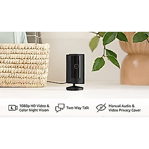 All-new Ring Indoor Cam (2nd Gen) | 1080p HD Video & Color Night Vision, Two-Way Talk, and Manual Audio & Video Privacy Cover (2023 release) | Black