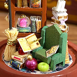 Spilay DIY Dollhouse Miniature with Wooden Furniture,DIY Dollhouse Kit Mini World Series with Glass Cover,1:24 3D Creative Room Gift for Adult Teenager Lover(Fingertip Magic)