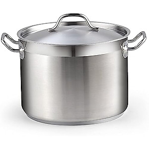 Cooks Standard Stockpots Stainless Steel, 8 Quart Professional Grade Stock Pot with Lid, Silver